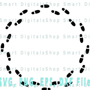 Footprint Svg Cut File| Footsteps Vector Files | Shoe Print Circle Svg ...