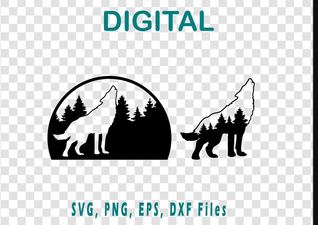 Loup hurlant à la lune SVG Loup SVG couper fichier pour - Etsy France