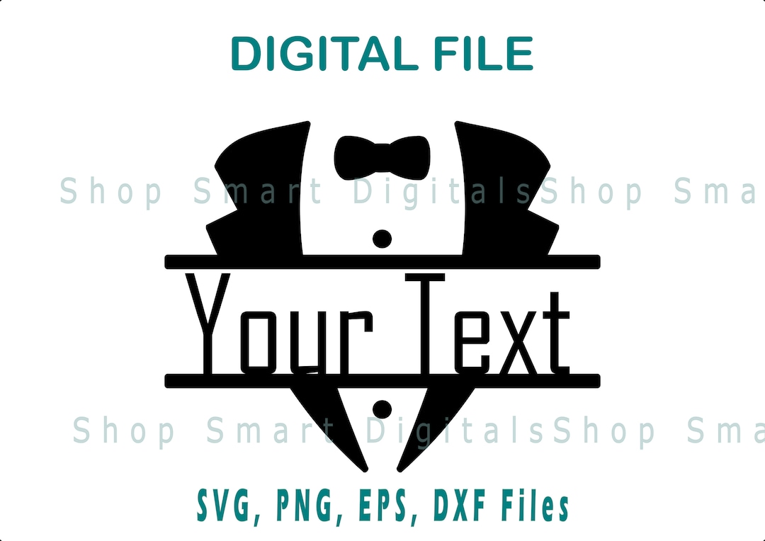 Tuxedo Monogram Svg Cut File, Tuxedo Name Frame SVG | Digital Download ...