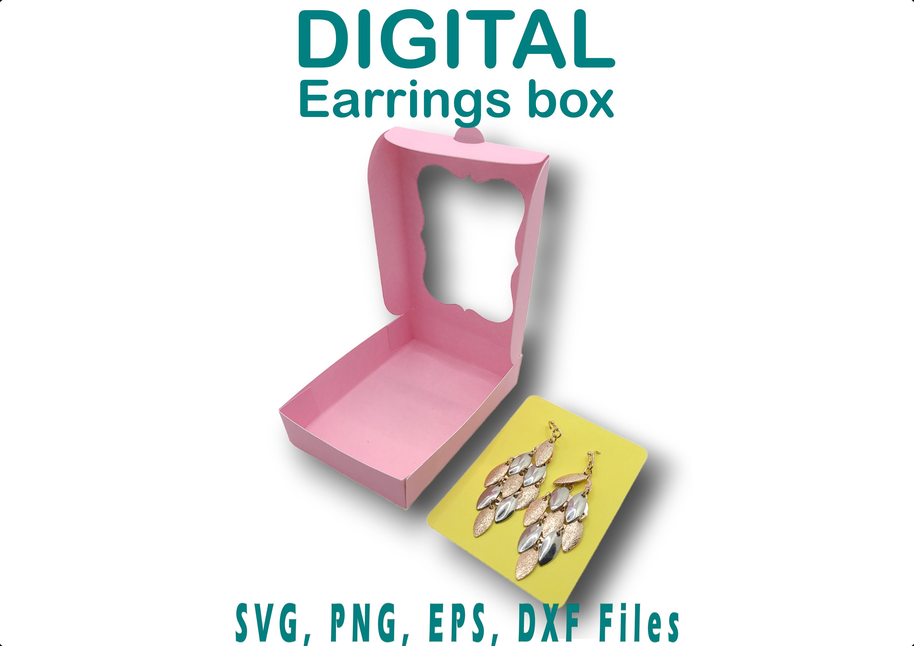 Earrings Box Template SVG | Classic Box Display Cut File | Display Box ...