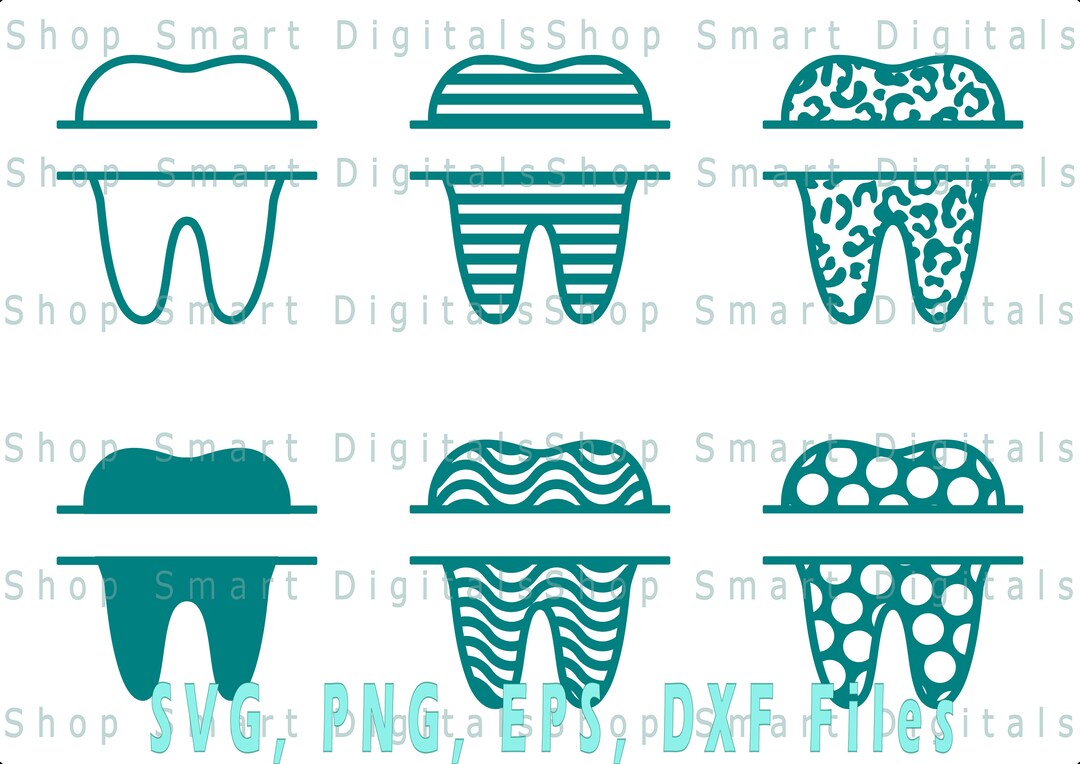 Tooth Monogram Svg Bundle | Tooth Teeth Dental Cut File | Digital ...