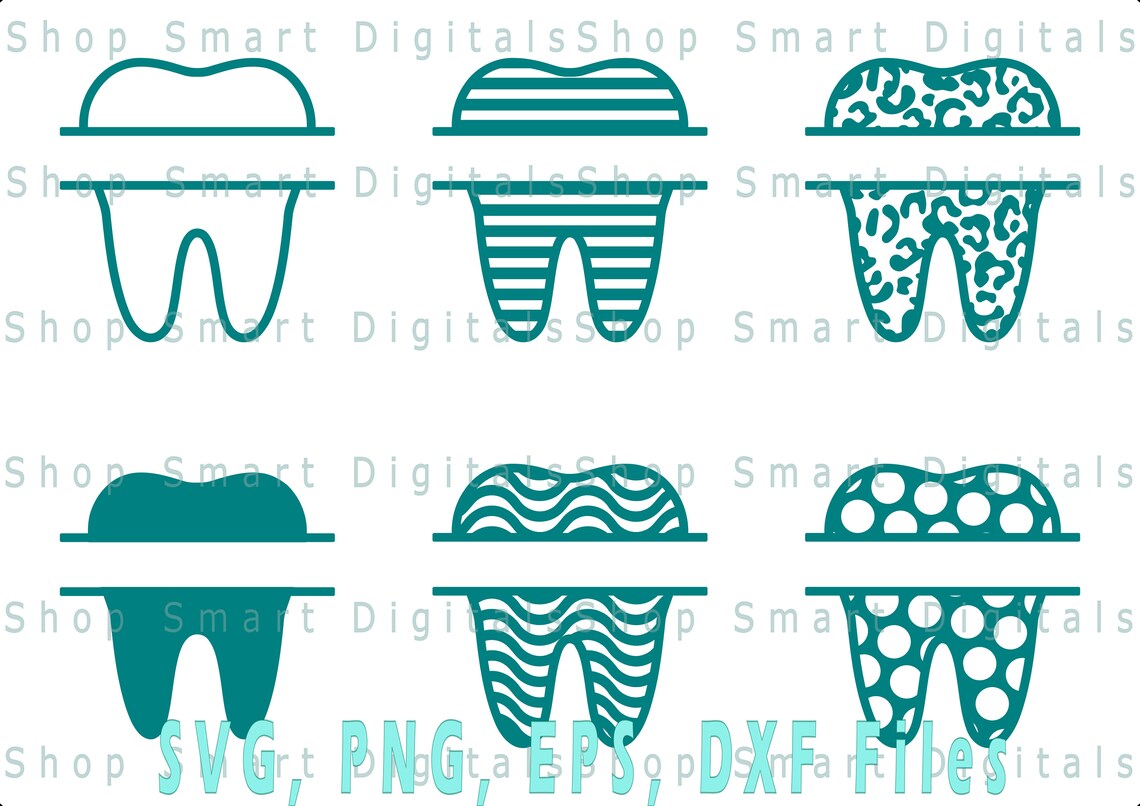 Tooth Monogram Svg Bundle Tooth Teeth Dental Cut File - Etsy