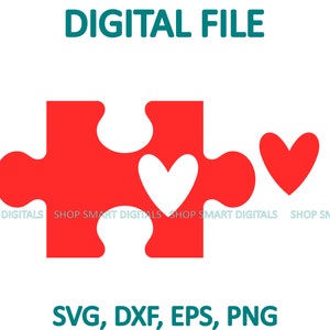 Puzzle Piece Heart Svg, Autism Awareness Puzzle Piece Clipart, Puzzle ...
