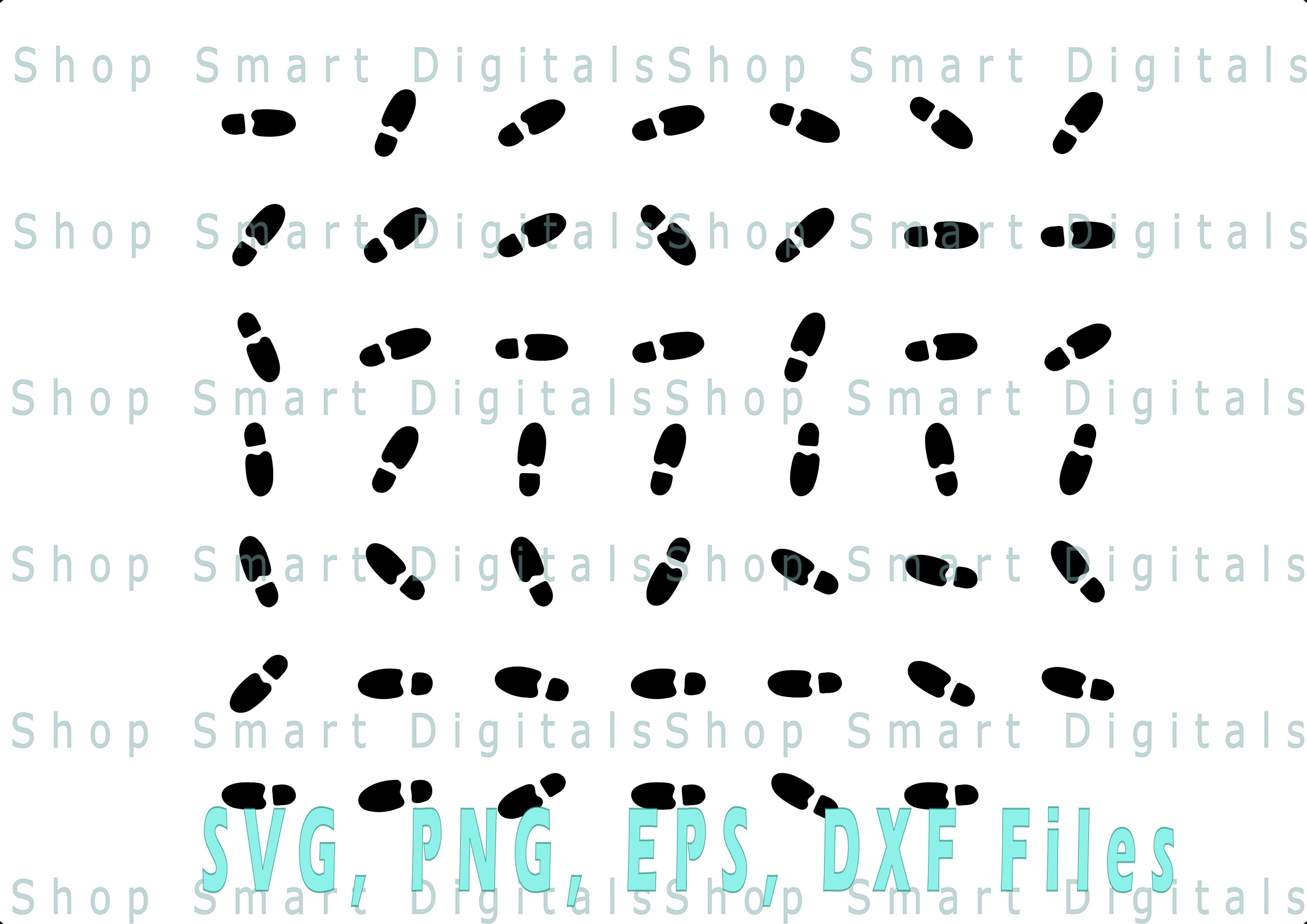 Footprint Svg Cut File Footsteps Vector Files Shoe Print - Etsy UK