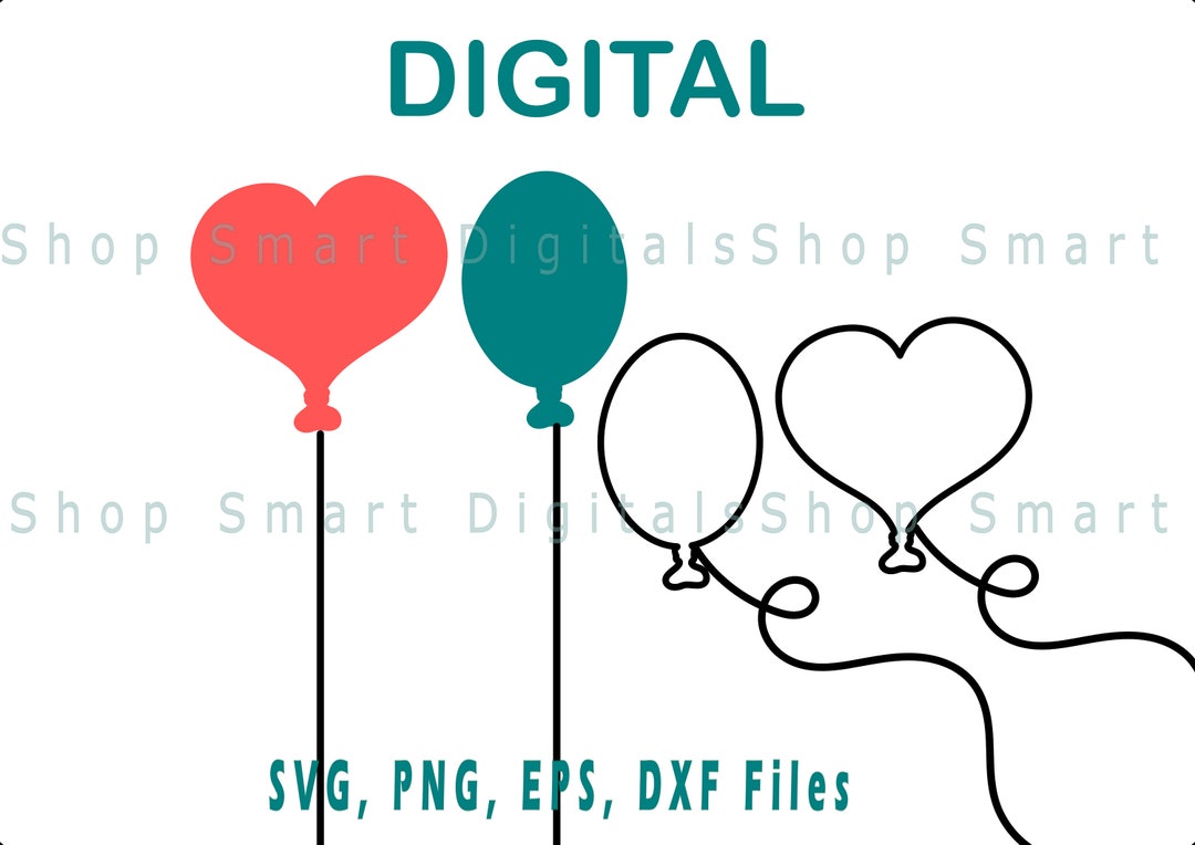 Balloon Cut File Balloon Svg Png Dxf Eps for Cricut - Etsy