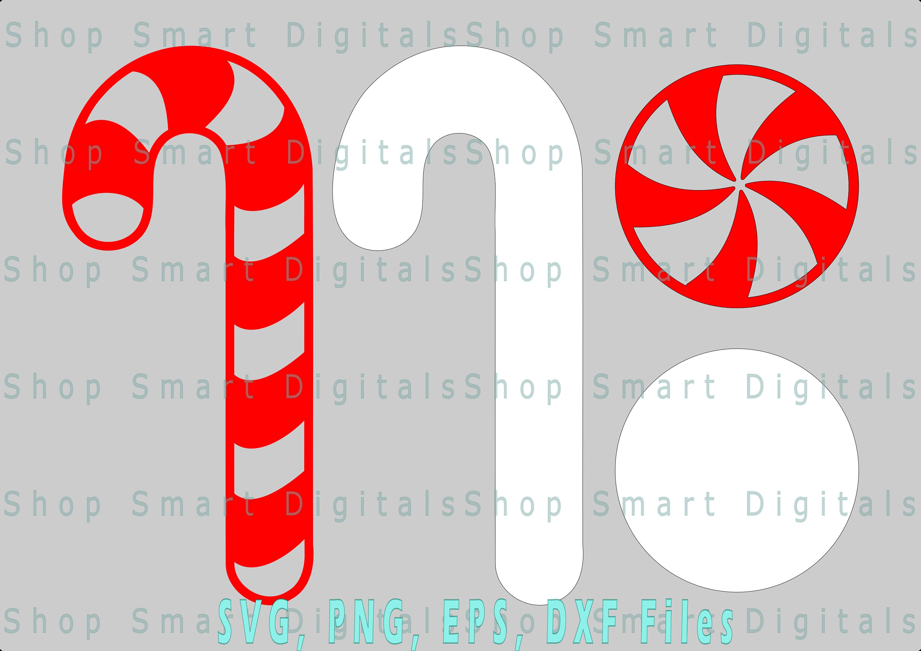 Holiday Candy SVG Peppermint Candy Cane Christmas Candy Cut - Etsy