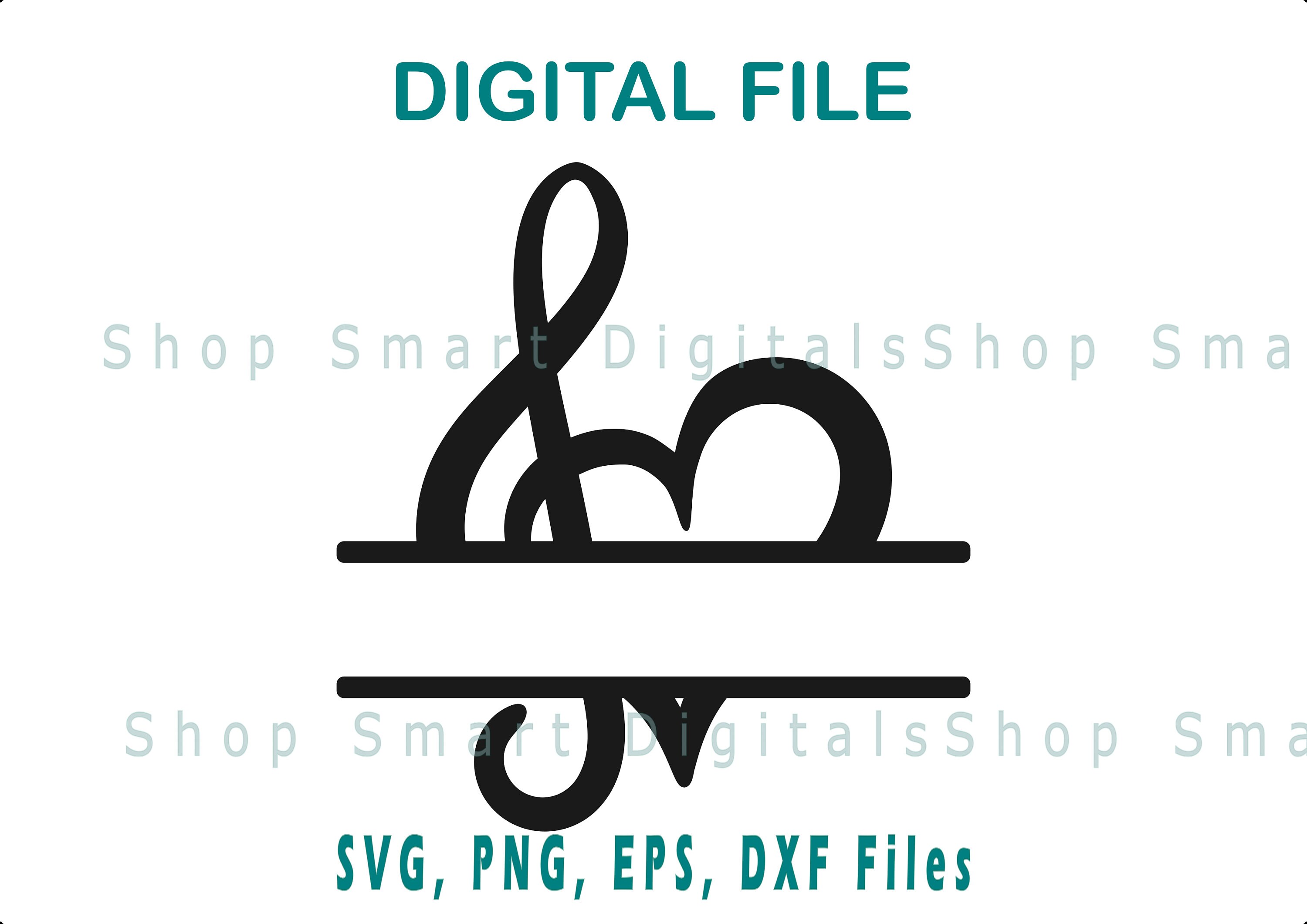 Music Note Monogram Svg | Music Note Namecut File | Digital Download ...