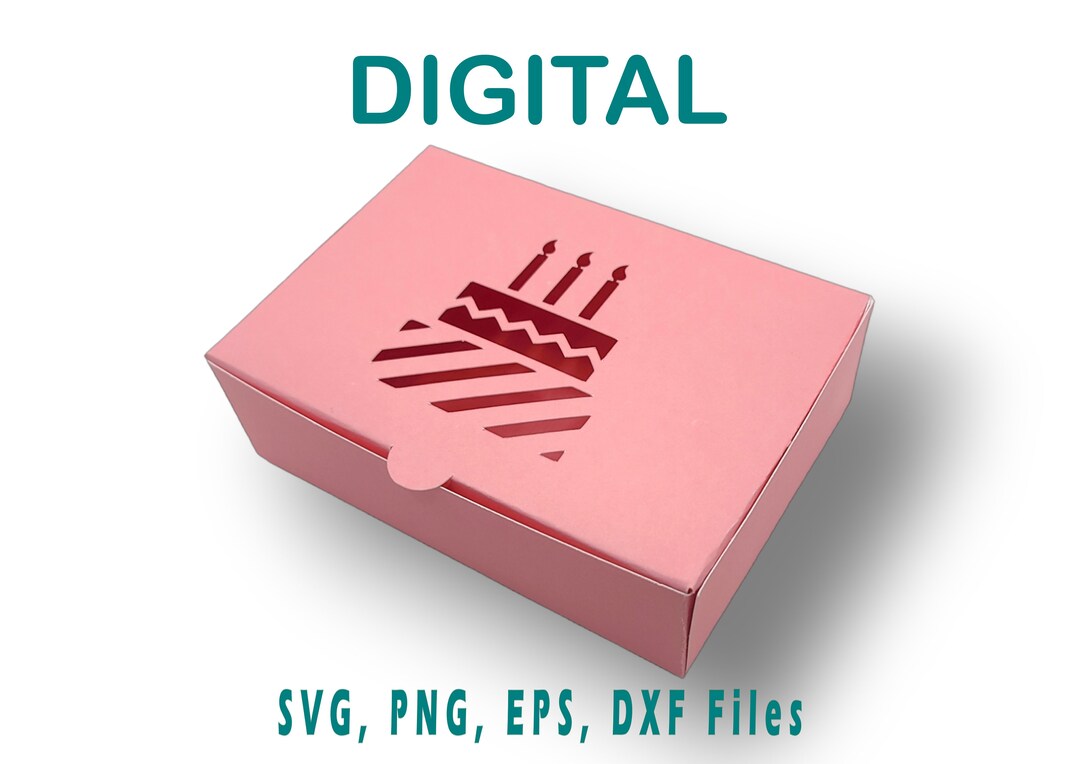 Birthday Box Template SVG | Favor Box Template Cut File | Display Box ...