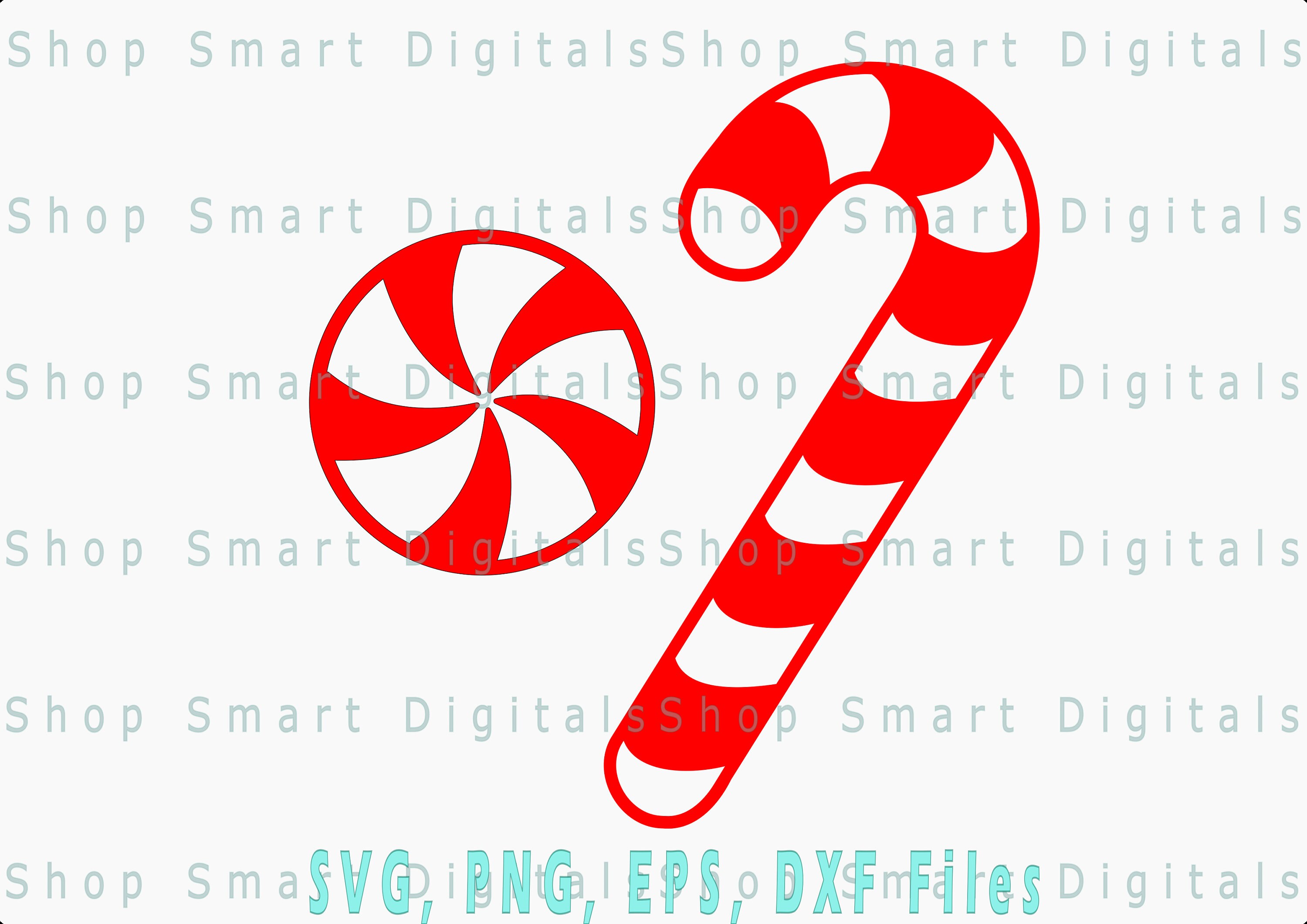 Holiday Candy SVG Peppermint Candy Cane Christmas Candy Cut - Etsy