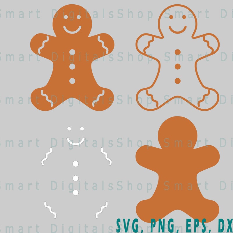Gingerbread Man Svg - Etsy