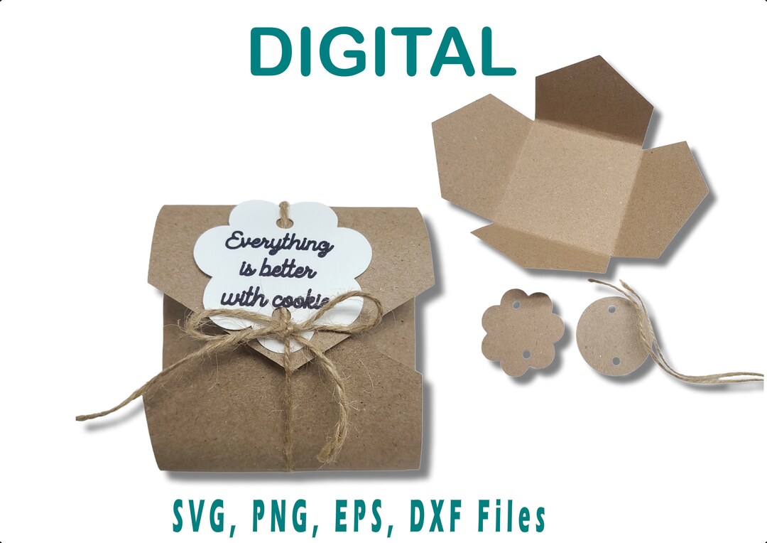 Simple Cookie Box Template SVG | Cookie Box Cut File | No Glue | for ...
