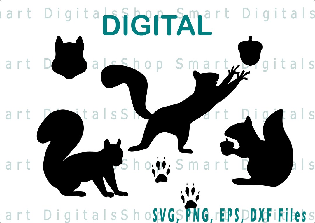 Squirrel SVG | Squirrel Cut File | Acorn| Simple Squirrel Silhouette ...