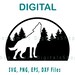 Loup hurlant à la lune SVG | Loup SVG couper fichier pour Cricut SVG ...