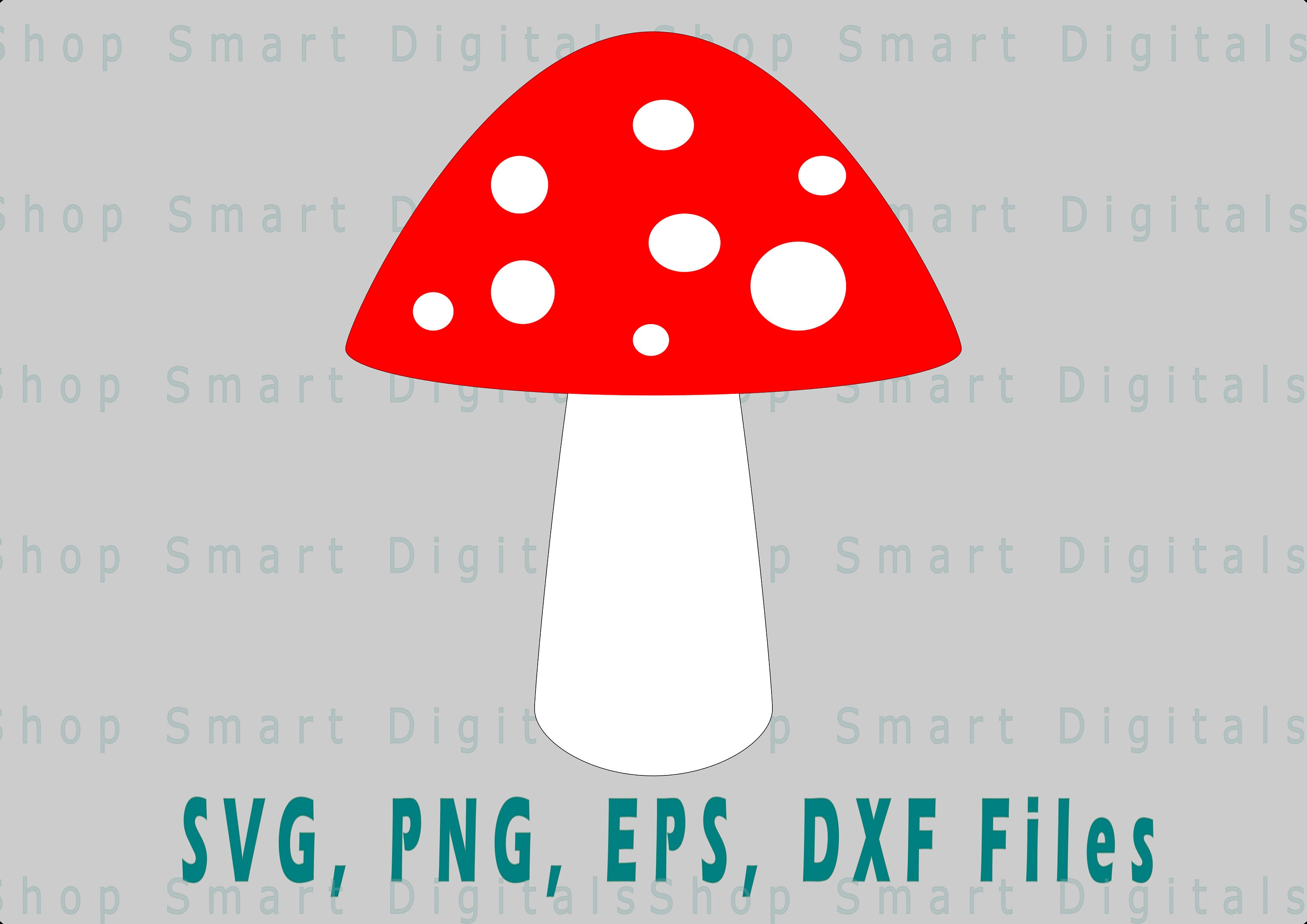 Mushroom SVG Simple Mushroom Cut File Red Mushroom Fall - Etsy