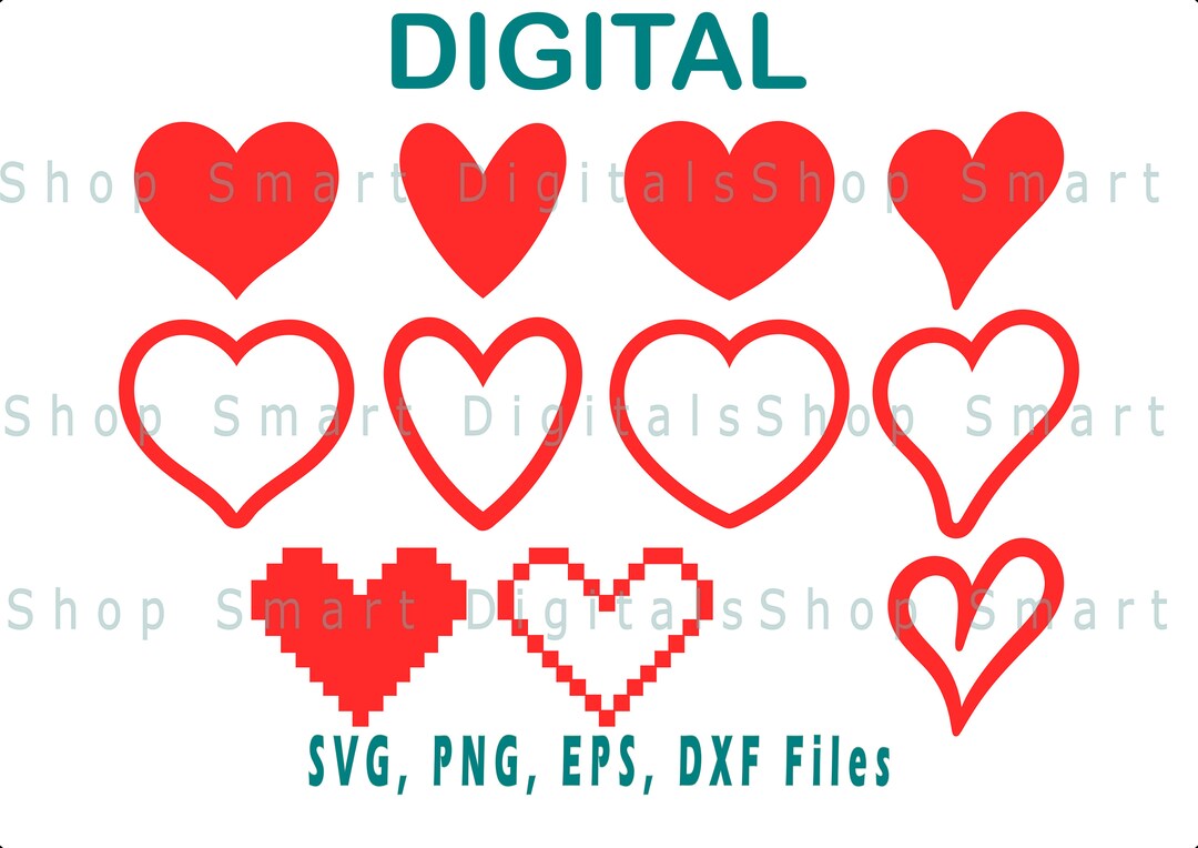 Heart Svg Simple Heart Cut File Valentine's Heart Clipart Easy Heart ...