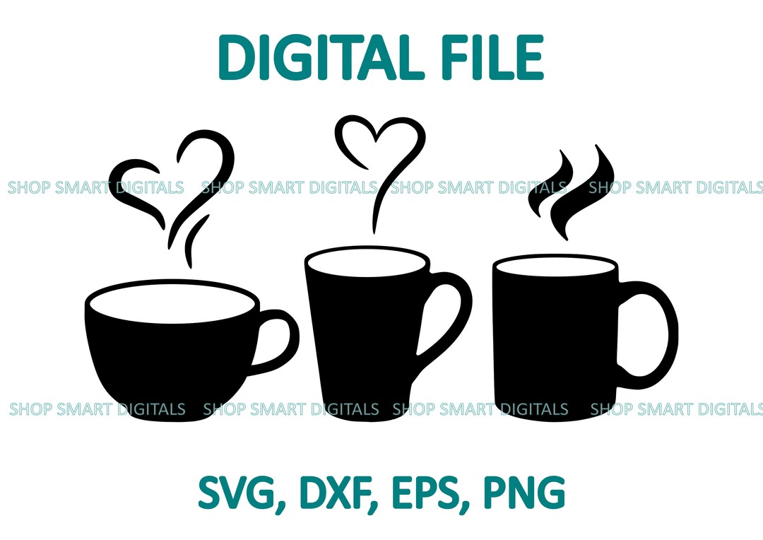 Mug Svg | Mug With Heart Steam Svg | Coffee Svg Cut File | Coffee Clip ...