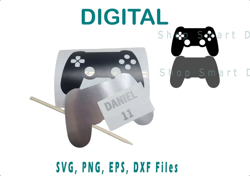 Gamer Cake Topper Cut File | Game Controller Svg | Boys Cake Topper Cut ...