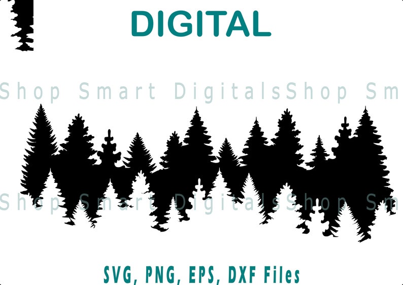 Forest SVG Treeline SVG Cut File Woods Svg Forest Tree - Etsy