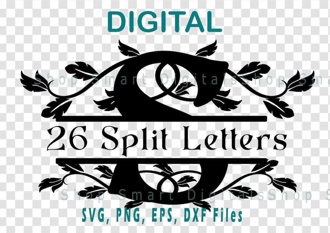 Split Monogram SVG|DXF|PNG, Split Monogram Frame Alphabet, Family ...