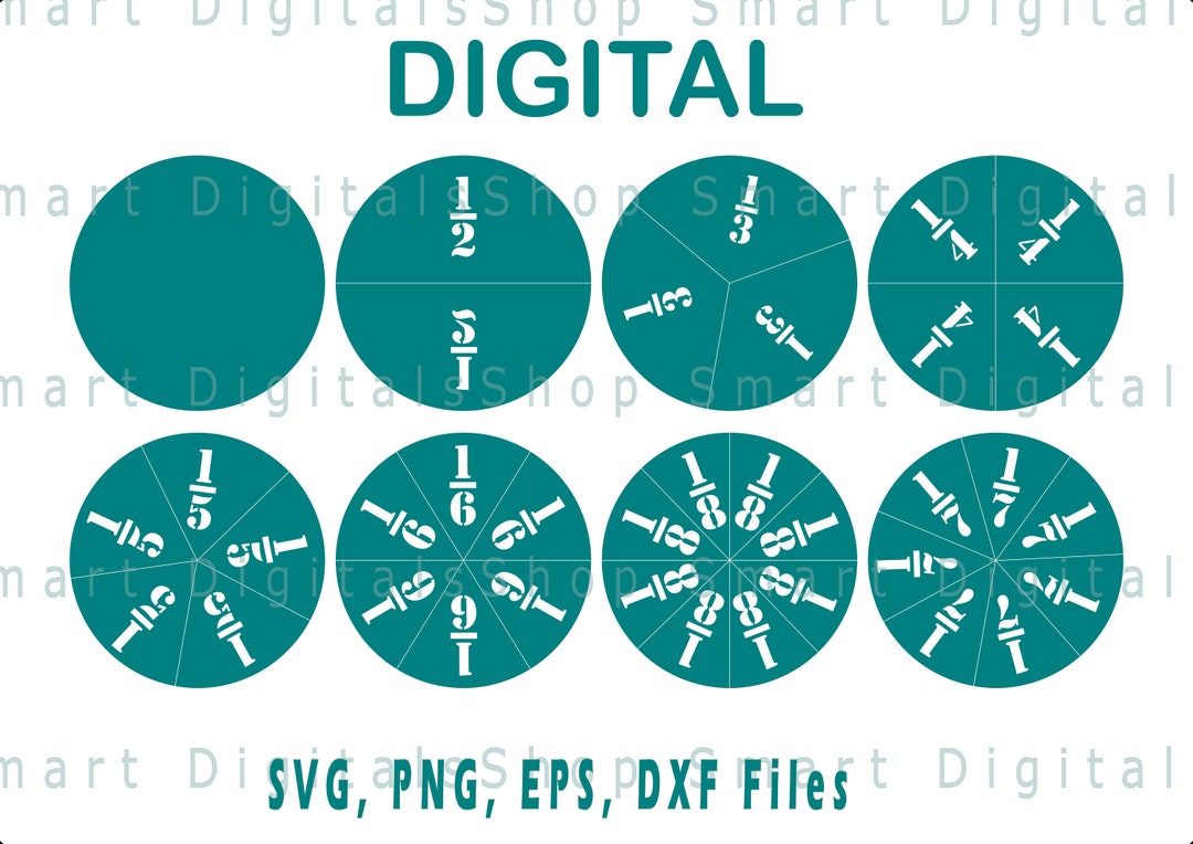 Fractions Cut File for Cricut, Silhouette | Educational Toy Cut File ...