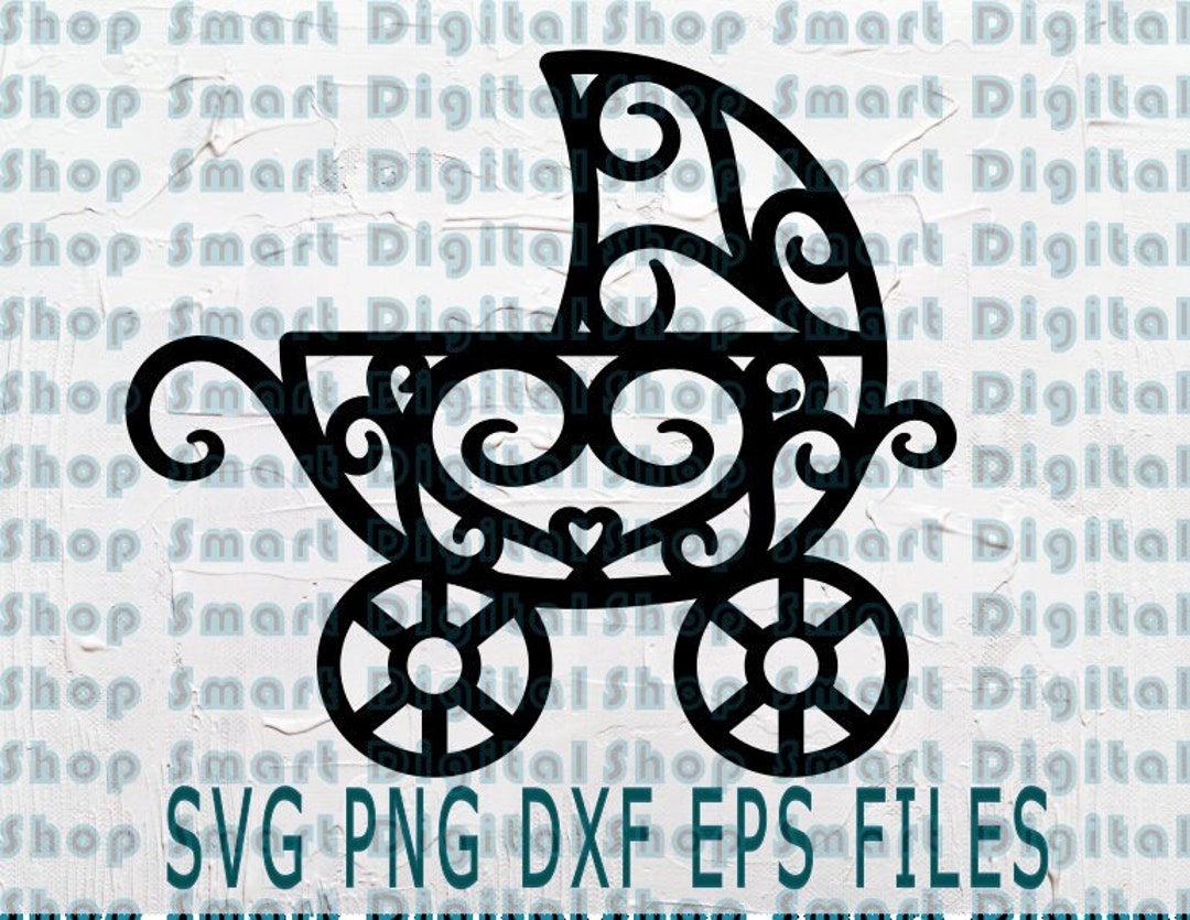 Baby Stroller Svg Cut File. Instant Digital Download. Svg, Png, Dxf ...