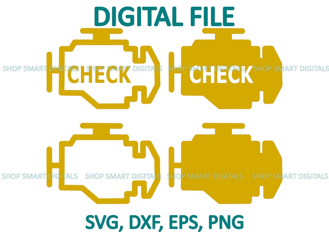 Check Engine SVG | Check Engine Light Cut File| Mechanic Svg | Digital Download for Cricut ...