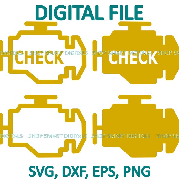 Check Engine Stencil - Etsy
