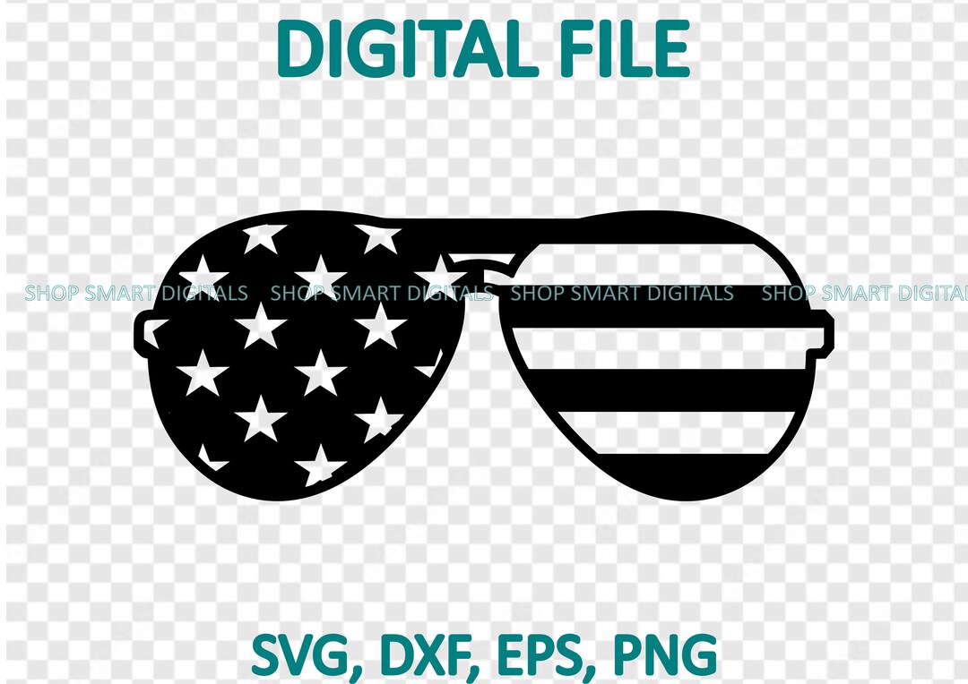 Aviator Sunglasses American Flag Svg Cut File | USA Flag Glasses Svg ...