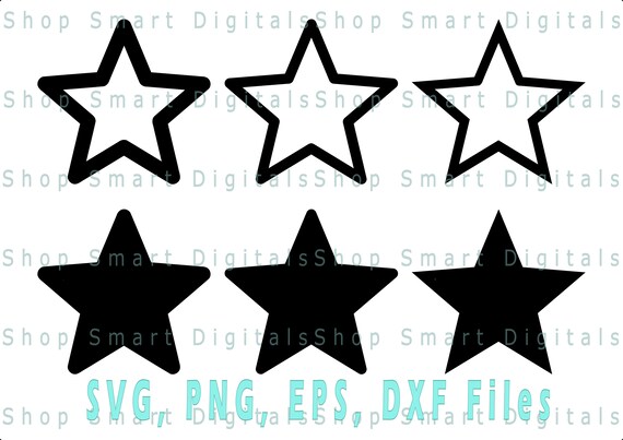 Star SVG Star Outline Cut Files Star Vector Files Star - Etsy