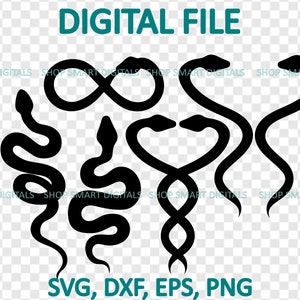 Snake Svg, Snakes Cut File, Reptile Clip Art, Clipart, Vector Design ...