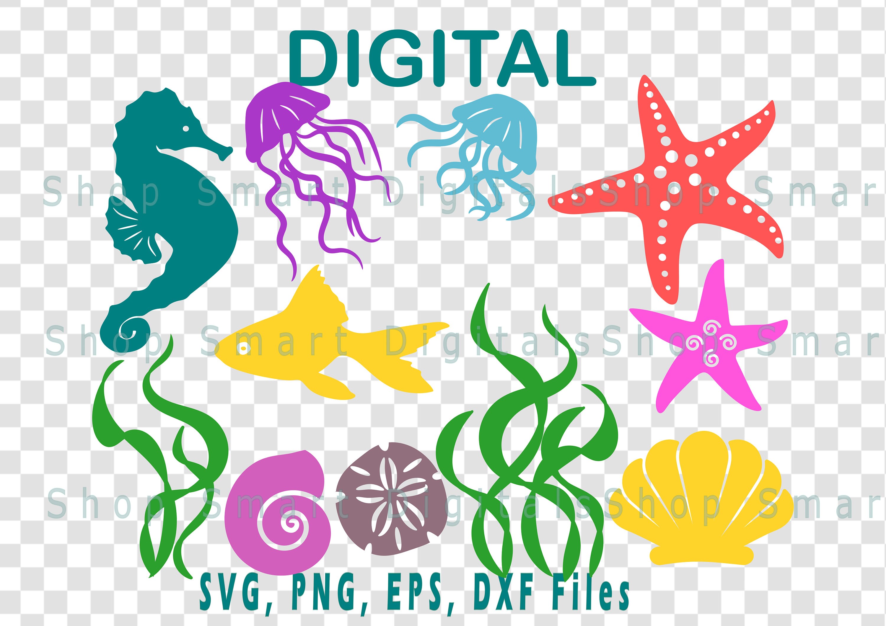 Sea Life Svg Sea Creatures Cut File Sea Life Engraving - Etsy Canada