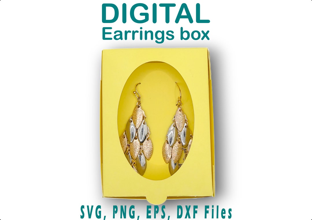 Earrings Box Template SVG | Window Box Display Cut File | Display Box ...