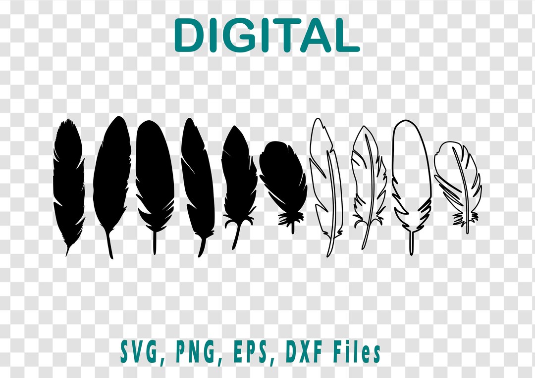Feathers Cut File | Feathers Svg Png Dxf Eps for Cricut, Silhouette ...