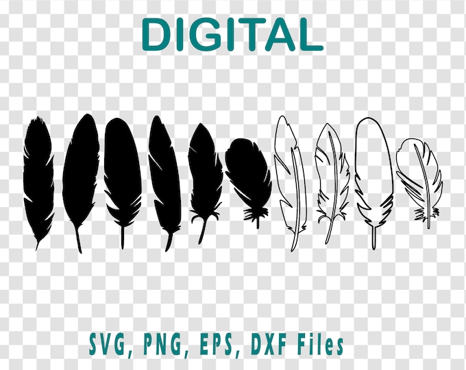 6 Boho Feather Monogram Frames SVG Cut File Templates, Feather Svg ...