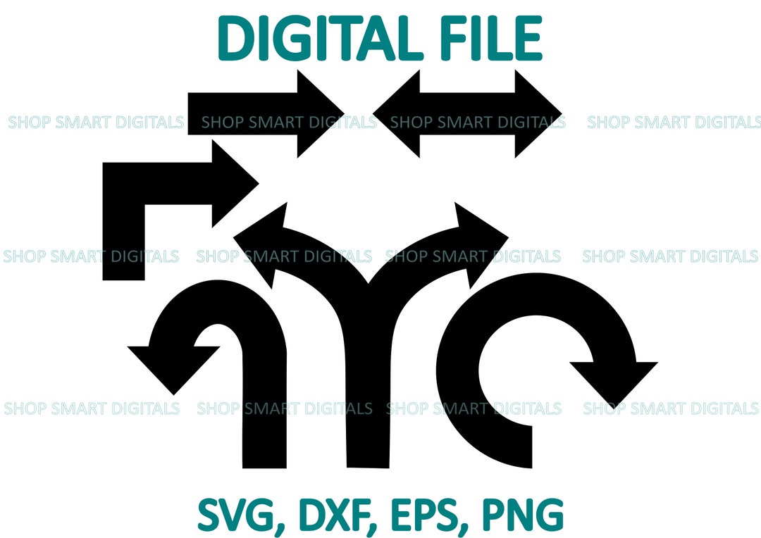 Arrows Svg Bundle, U Arrow, Thick, Triangle, Clipart, Design | Digital ...
