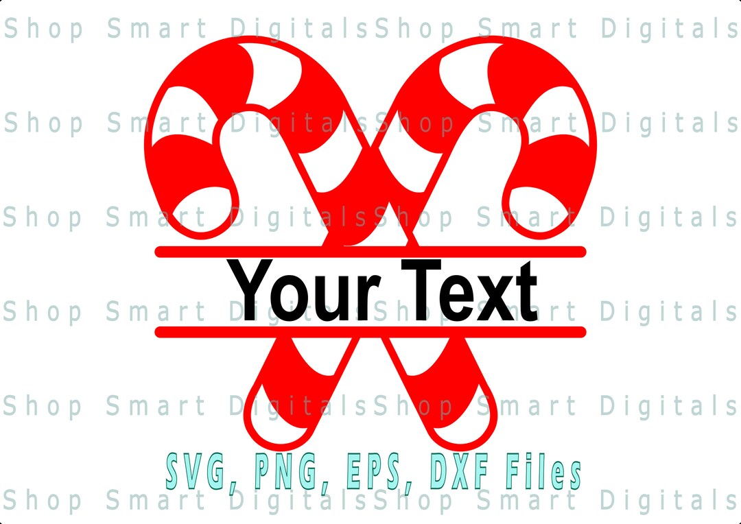 Holiday Candy Monogram SVG | Peppermint Candy Cane Cut File | Download ...