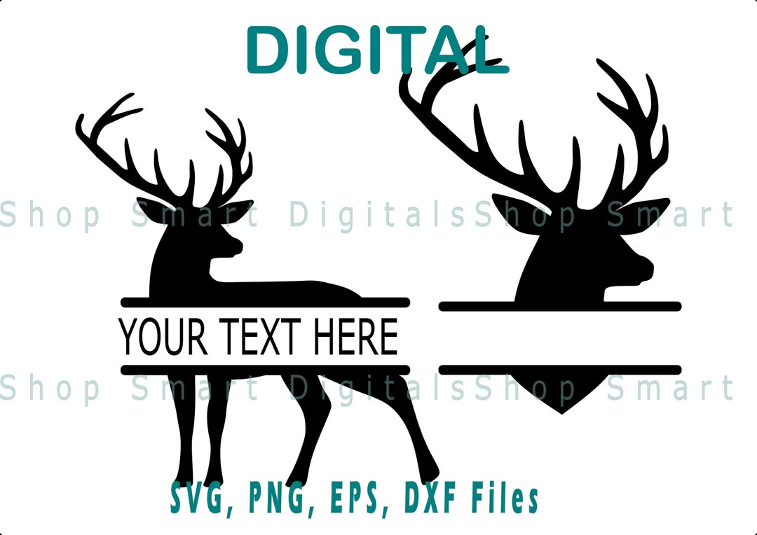 Deer Monogram SVG | Deer Split Monogram SVG Cut File | Forest Svg ...