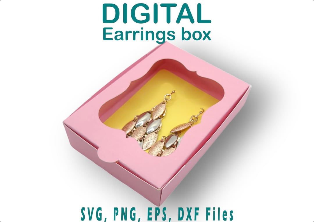 Earrings Box Template SVG | Classic Box Display Cut File | Display Box ...