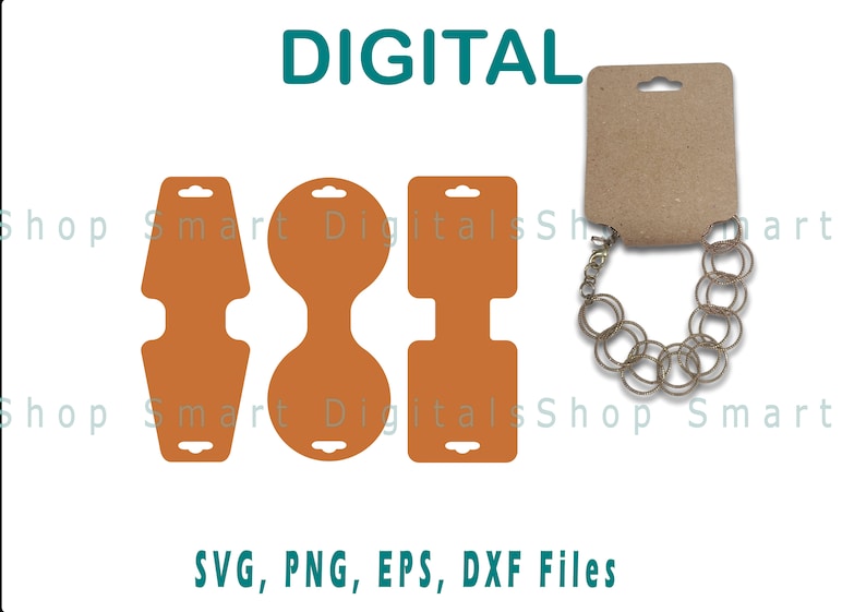 Bracelet Display Card Template Svg | Jewelry Holder Card Cut File for ...