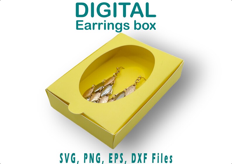 Earrings Box Template SVG | Window Box Display Cut File | Display Box ...
