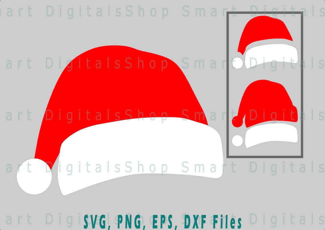 Santa Hat SVG | Simple Santa Hat Cut File | Christmas Svg File | for Cricut, Silhouette ...