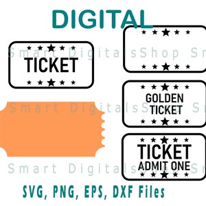 Ticket Svg File | Ticket Cut File | Ticket Blank Svg | Ticket File for ...