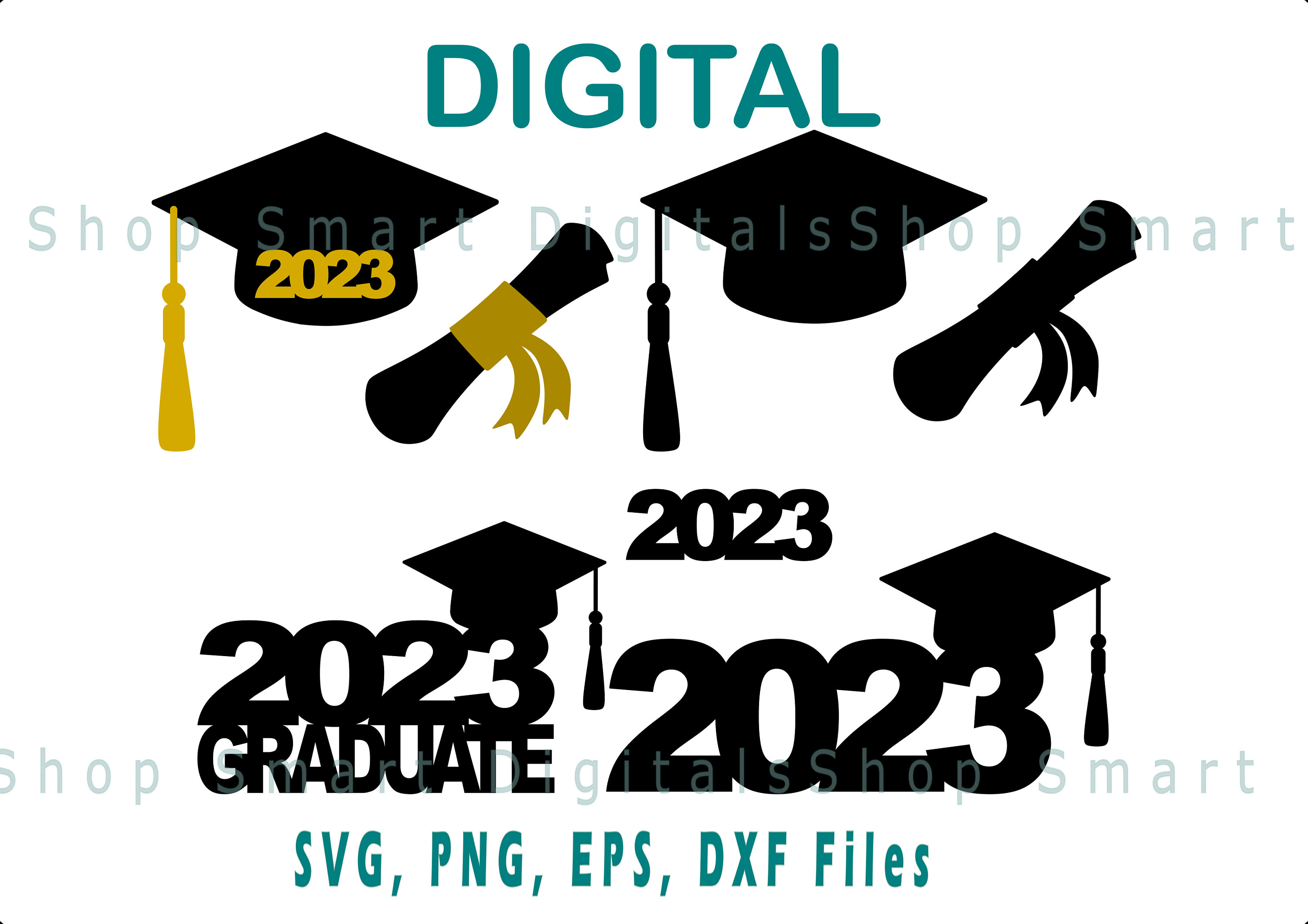 2023 Graduation Cap Tassel Certificate Bundle Cake Topper - Etsy Australia