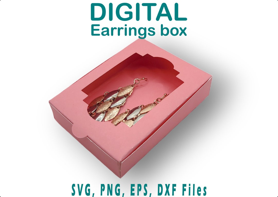 Earrings Box Template SVG | Classic Box Display Cut File | Display Box ...