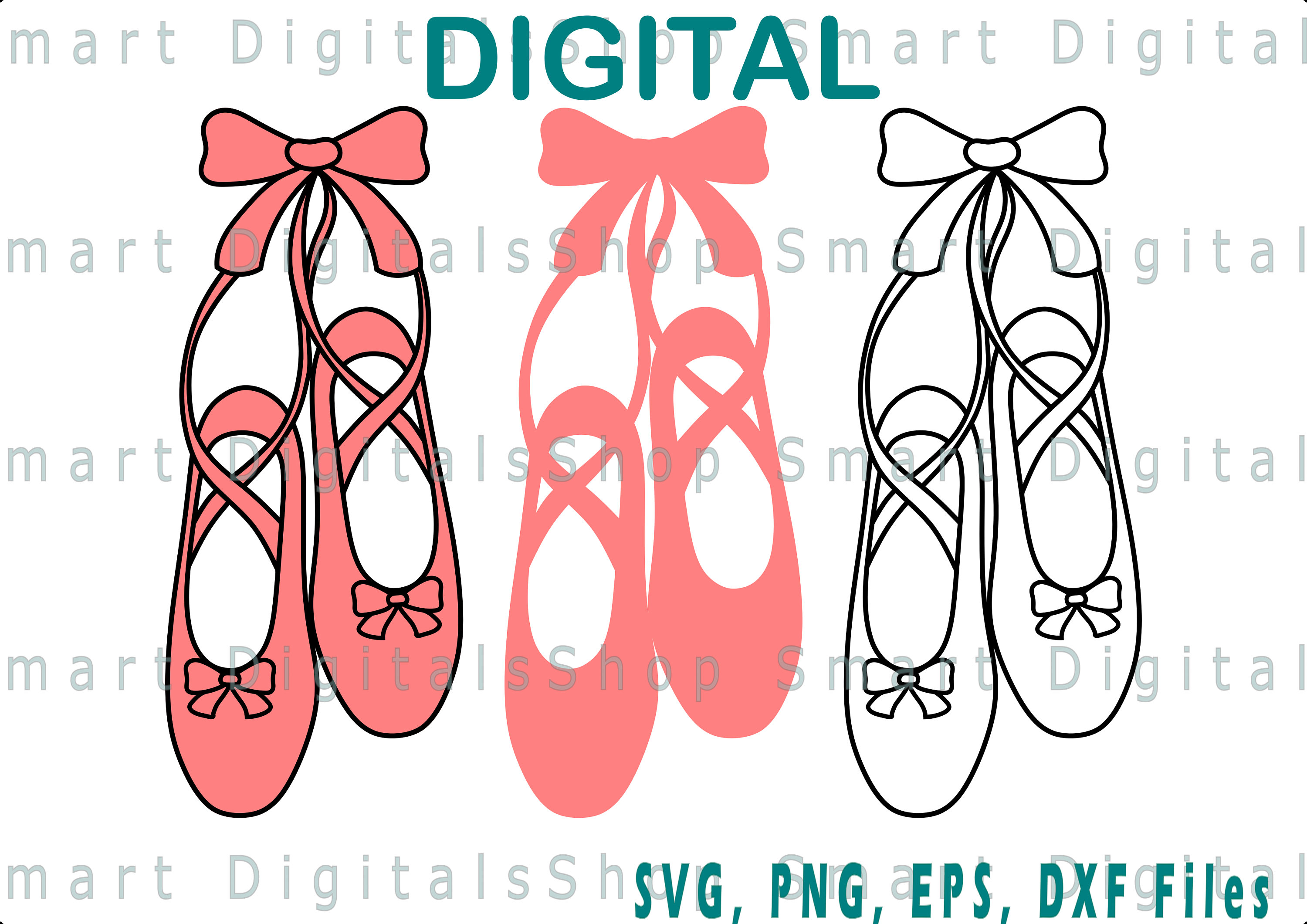 Ballet Shoes SVG | Ballet Shoes Cut File | Ballerina SVG | Dance Svg ...