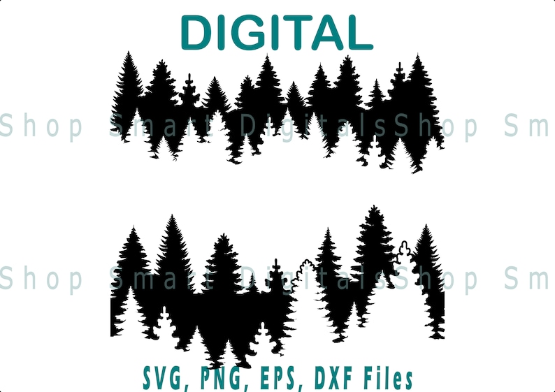 Forest SVG Treeline SVG Cut File Woods Svg Forest Tree - Etsy