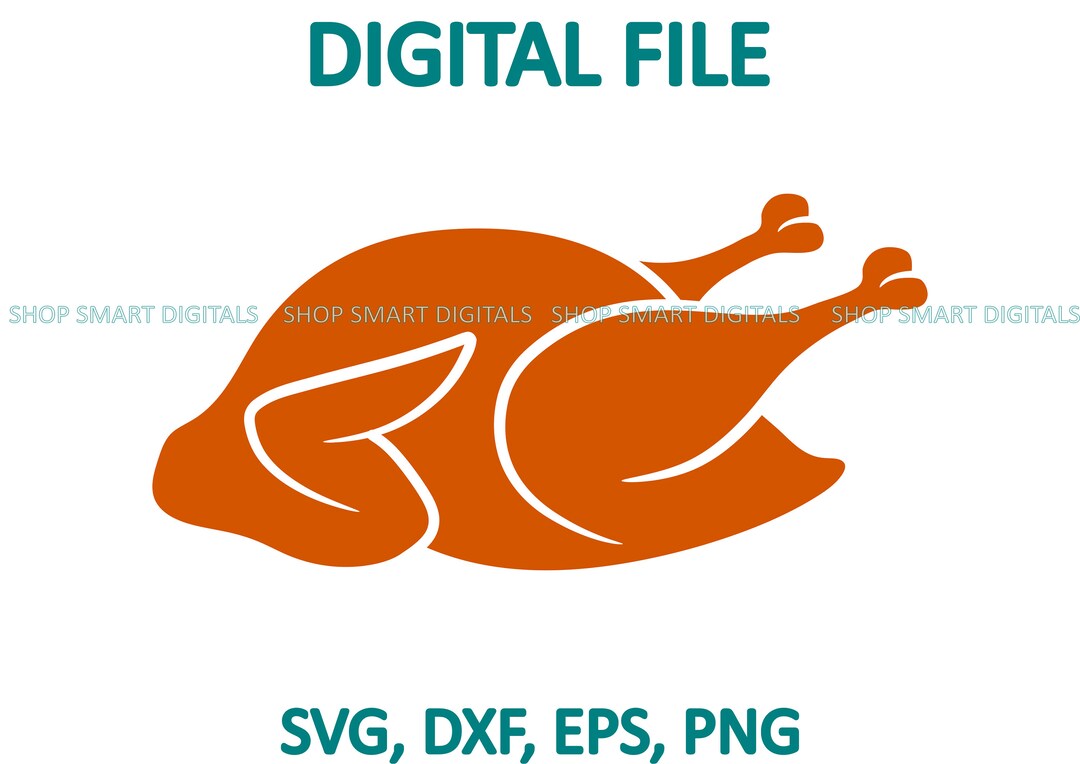 Cooked Turkey SVG, Thanksgiving Cut File, Simple Holiday PNG, Digital ...