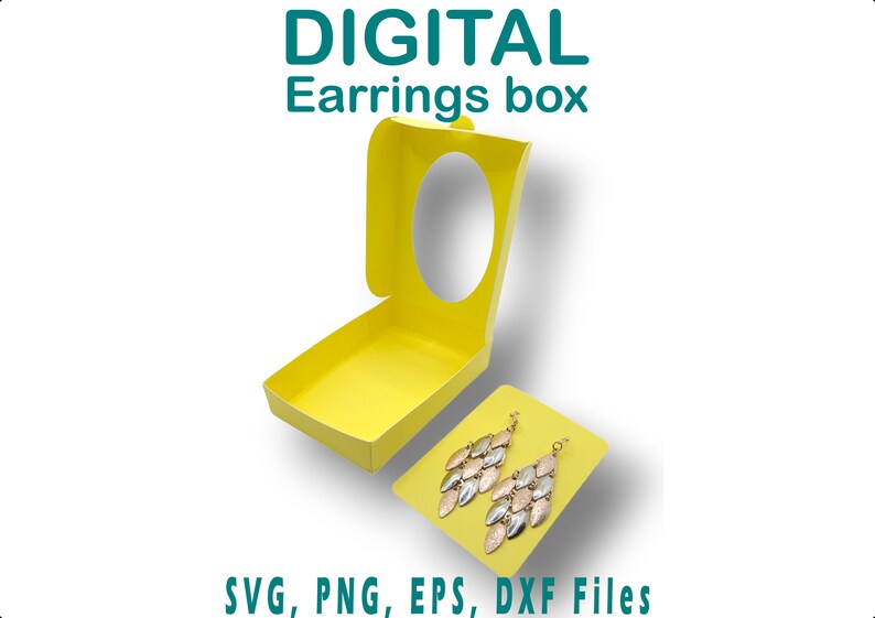 Earrings Box Template SVG | Window Box Display Cut File | Display Box ...