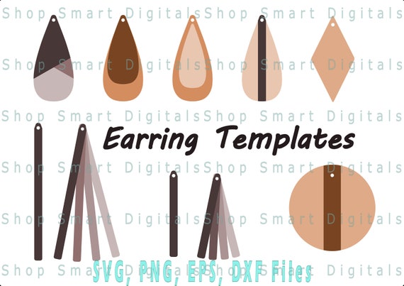 Earring Template SVG Earring Svg Bundle Svg Cutting File - Etsy