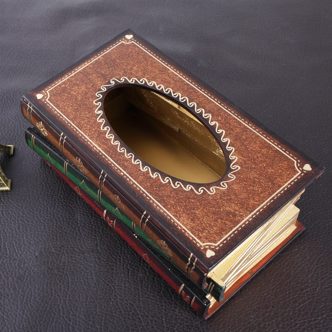 Wooden Book Box Tissue Crafts Home Decor - Etsy